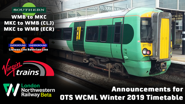 Announcements for OTS' WCML 2019 Timetable - Train Sim Community
