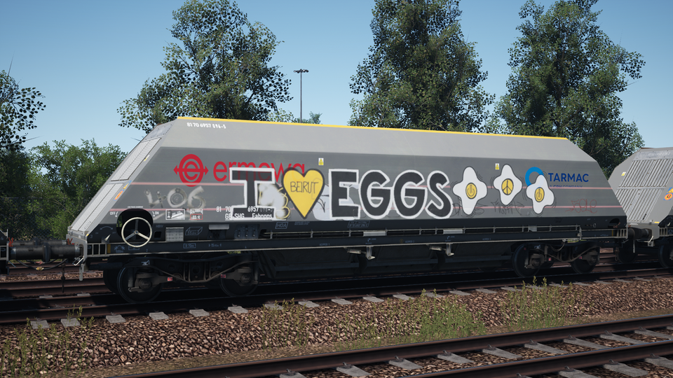 HOA Wagon "I Love Eggs" Graffiti Texture - Train Sim Community